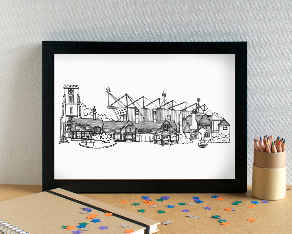 Crawley Skyline Landmarks Art Print - can be personalised - unframed ...