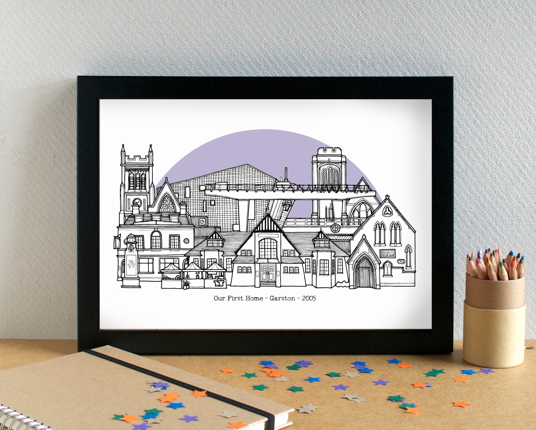 Garston Liverpool Skyline Landmarks Art Print - can be personalised ...