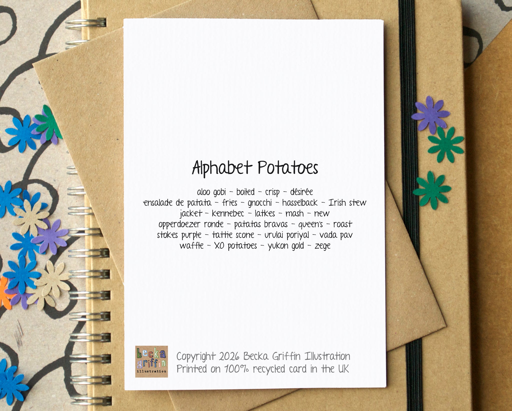 Potato Alphabet Greetings Card – BeckaGriffin