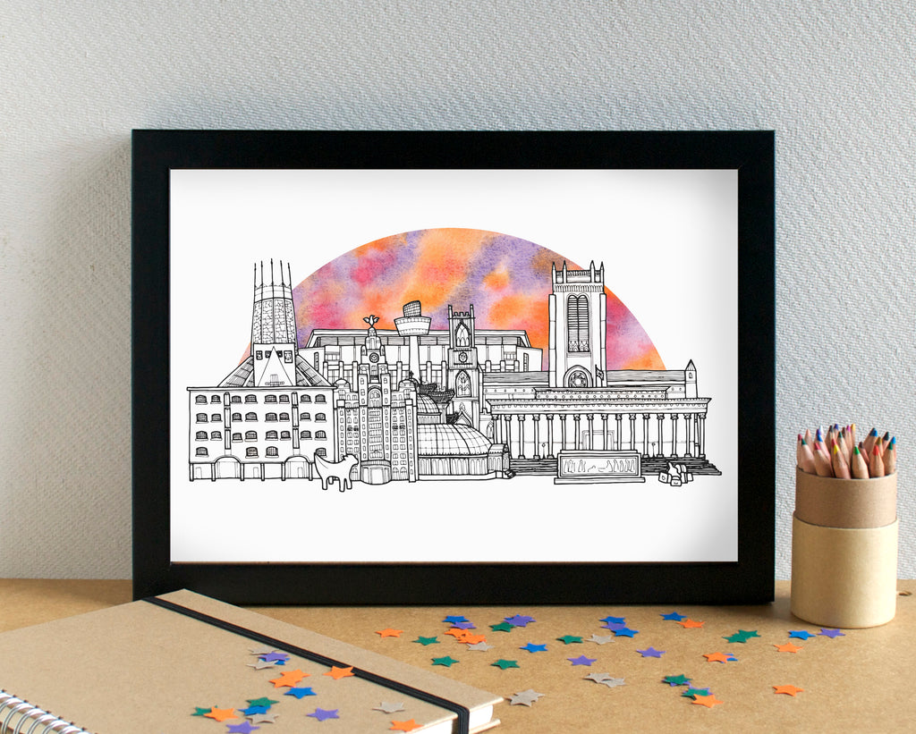 Celebrate Taylor Swift's Eras Tour - Liverpool Skyline Landmarks Art P ...