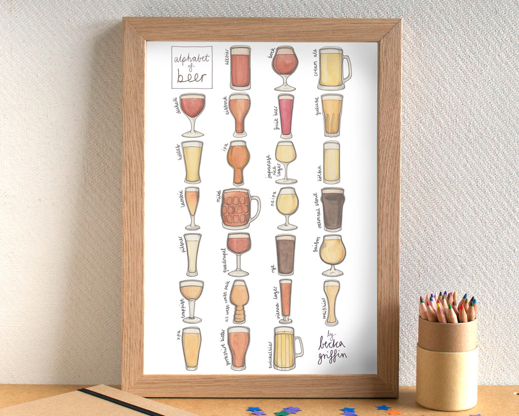 Beer Alphabet Drinks Art Print – BeckaGriffin