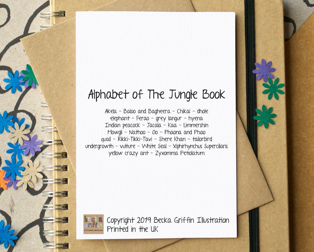 The Jungle Book Alphabet Greetings Card – BeckaGriffin