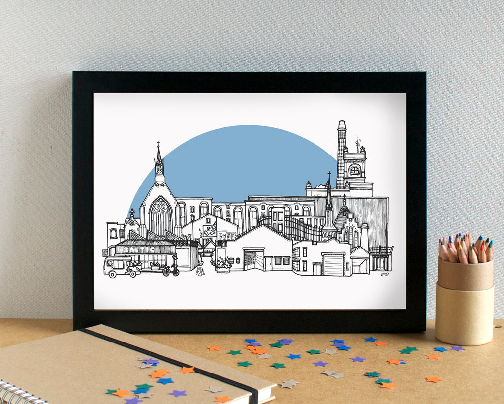 Baltic Triangle Skyline Landmarks Art Print - can be personalised ...