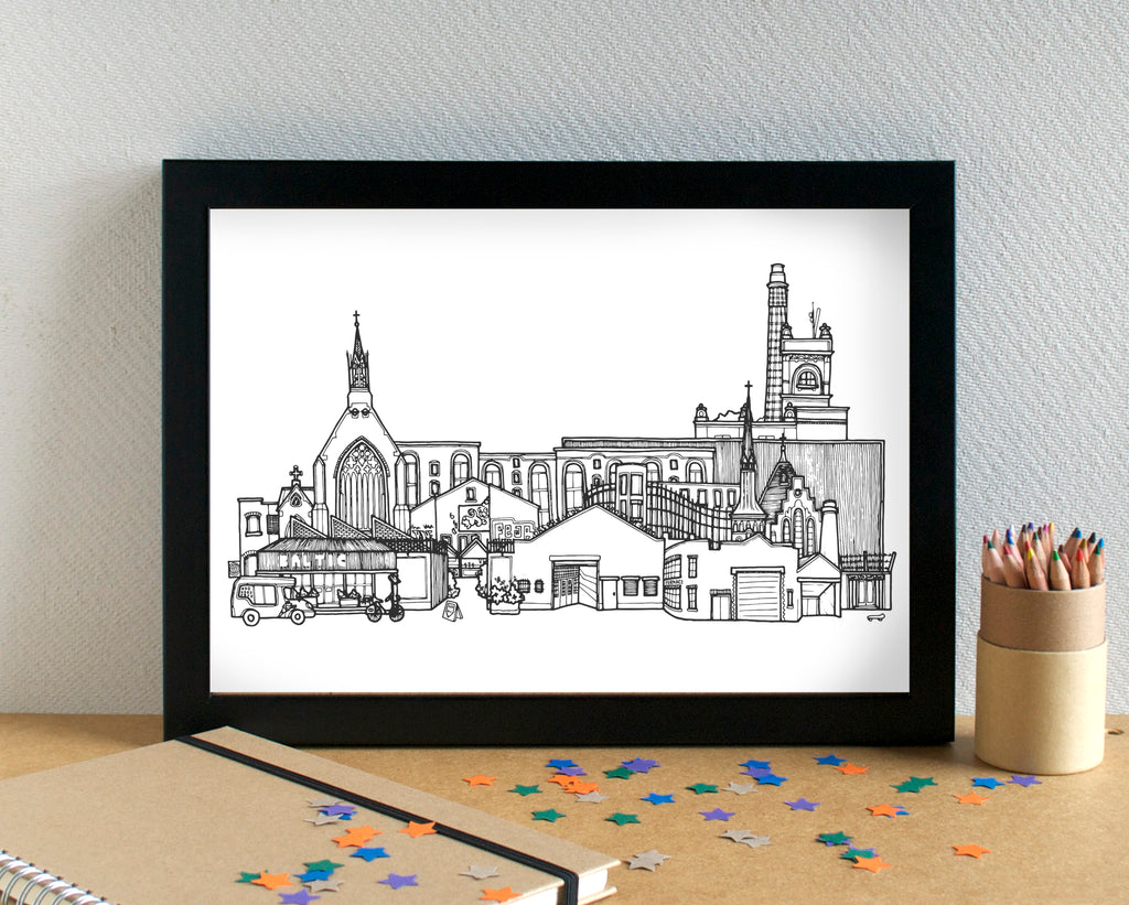 Baltic Triangle Skyline Landmarks Art Print - can be personalised ...
