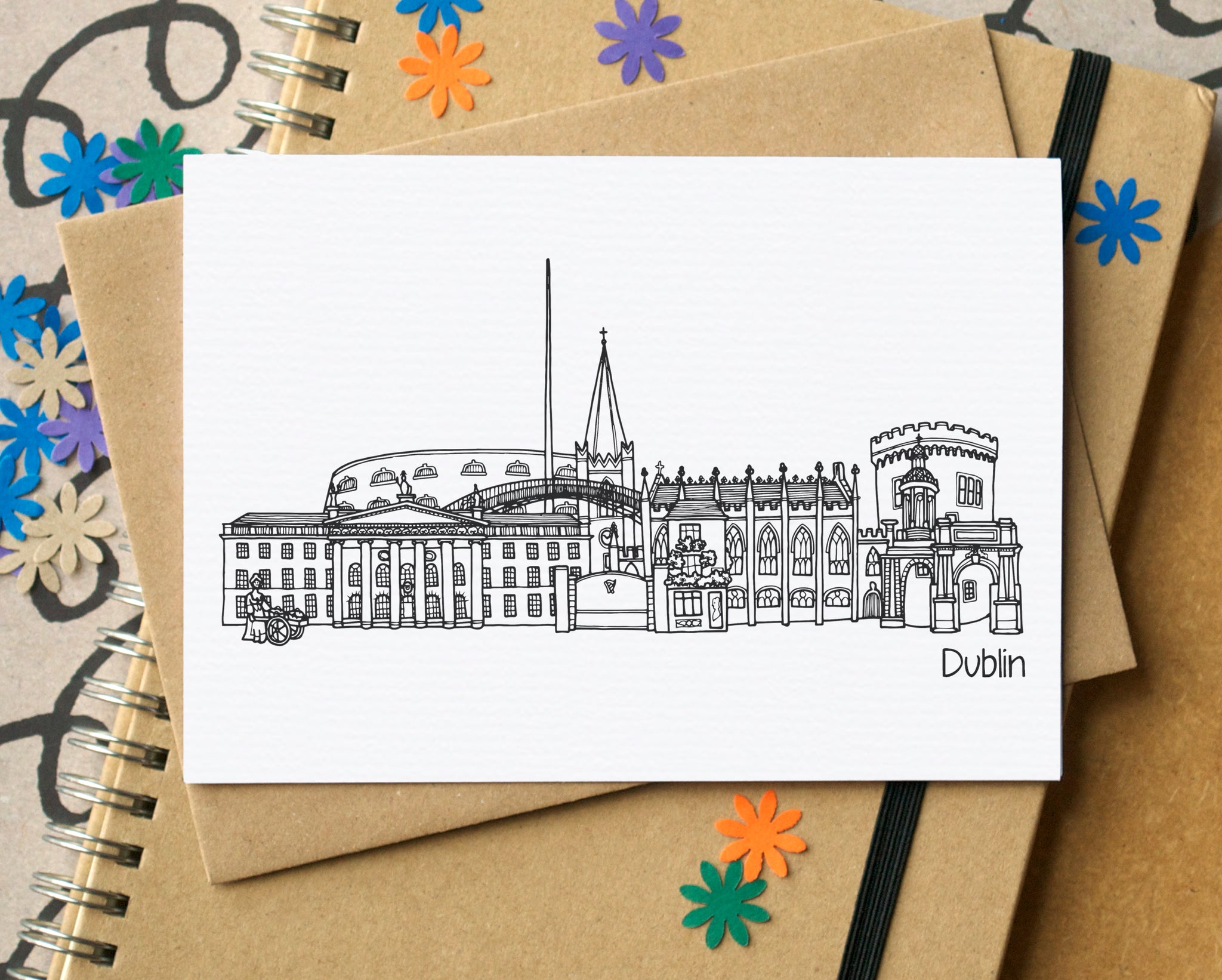 Dublin Skyline Landmarks Greetings Card – BeckaGriffin