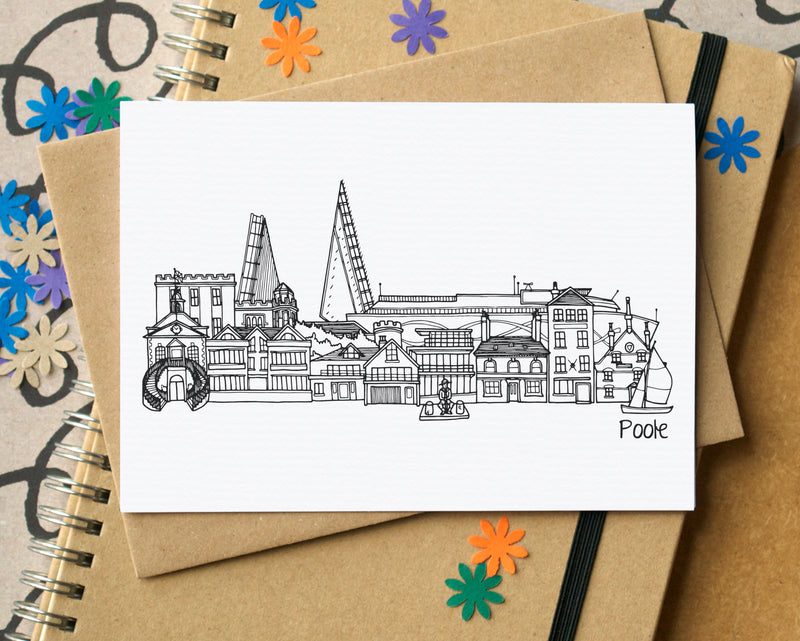 Poole Skyline Landmarks Greetings Card – BeckaGriffin