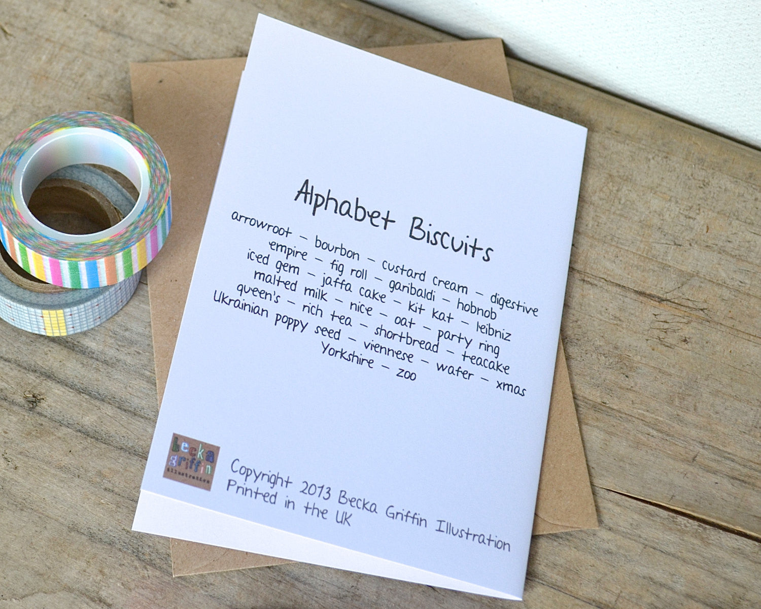Biscuit Alphabet Greetings Card – BeckaGriffin