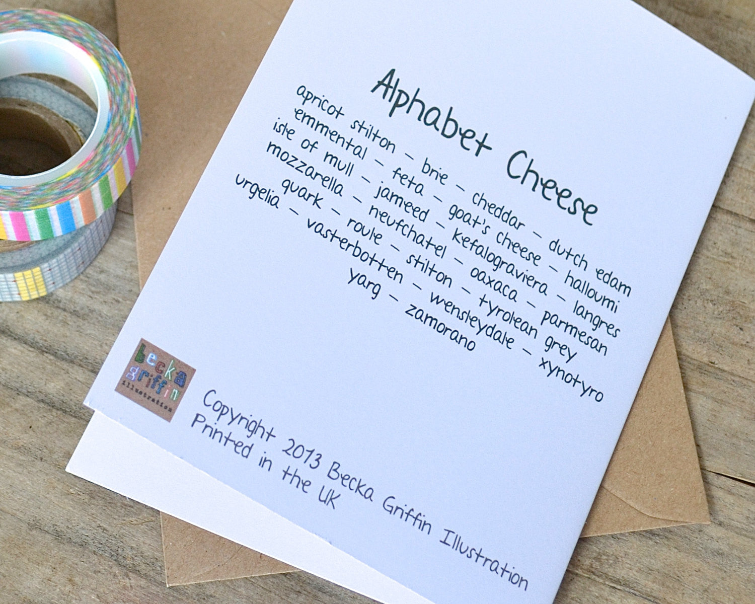 Cheese Alphabet Greetings Card – BeckaGriffin