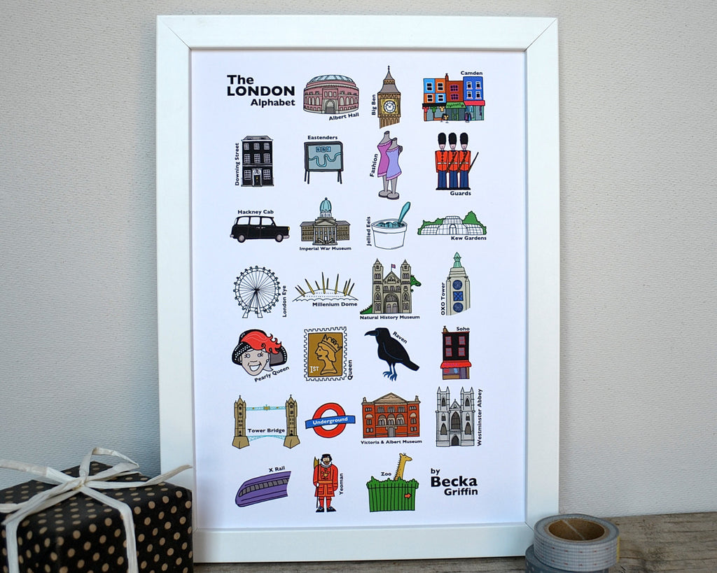 London Alphabet Art Print – BeckaGriffin