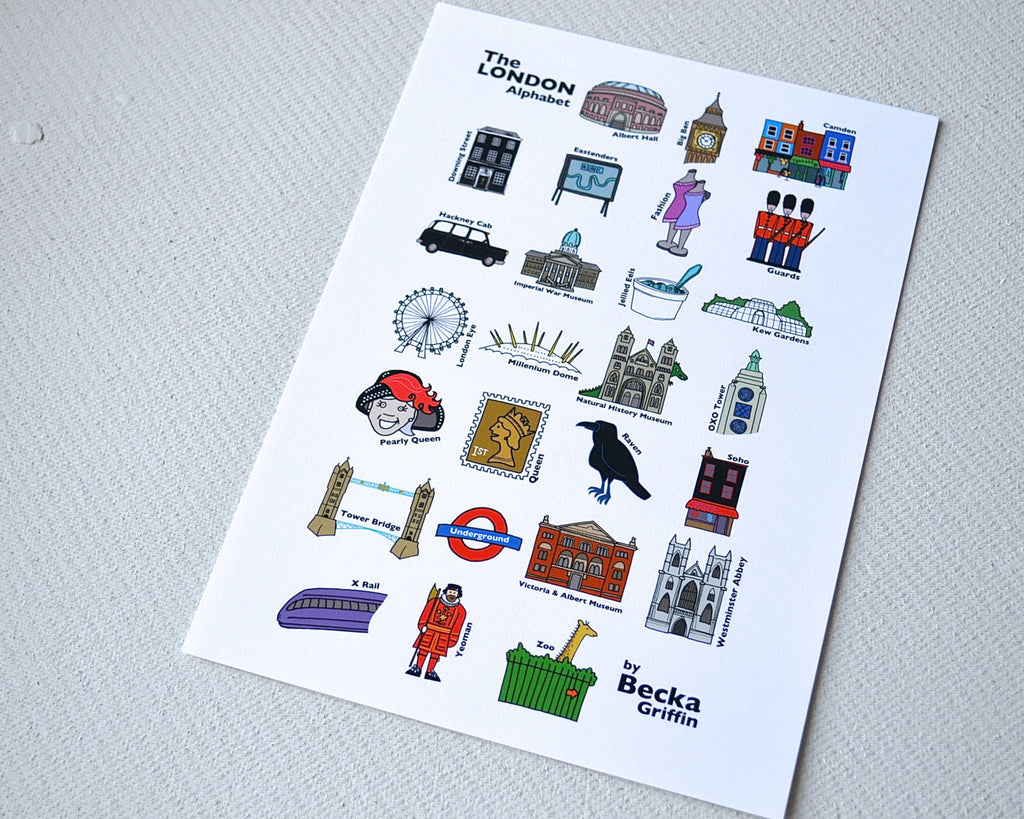 London Alphabet Art Print – BeckaGriffin