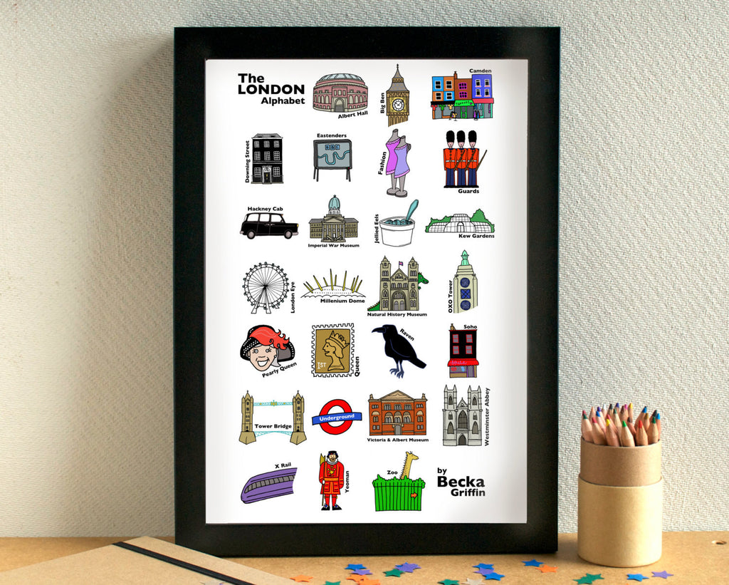 London Alphabet Art Print – BeckaGriffin